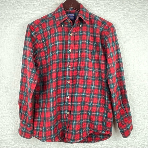 Pendleton | Shirts | Vintage 9s Pendleton Sir 00 Virgin Wool Check Plaid Red Button Up Shirt S ...